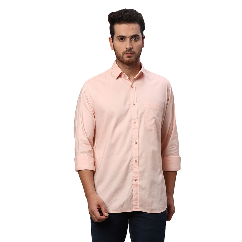 Buy Raymond Slim Fit Solid Red Casual Shirt Online