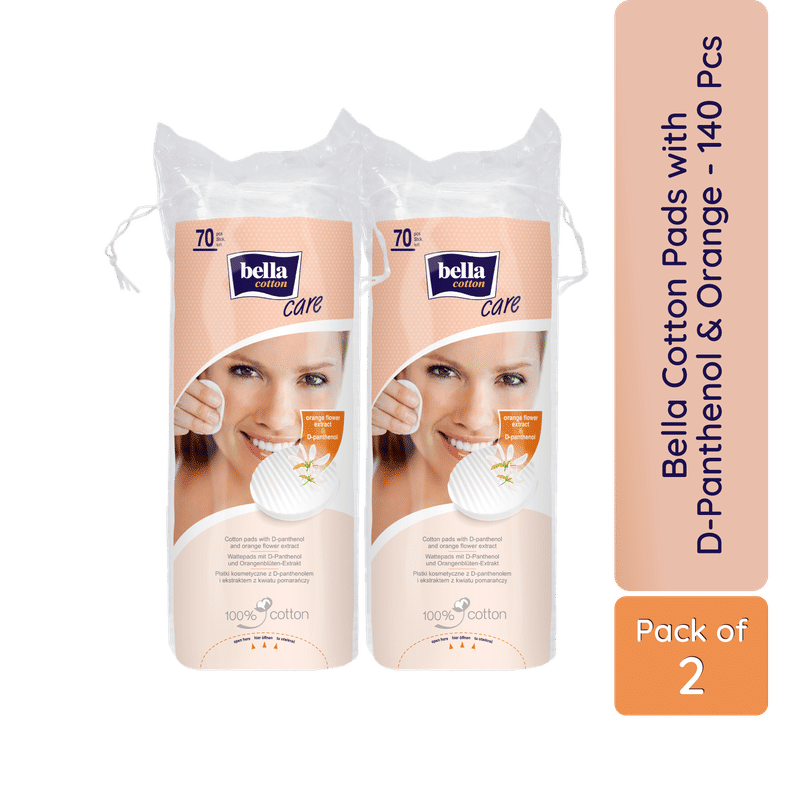 Buy Bella Cotton Pads With D Panthenol&Orange Blossom Extracts,100% ...