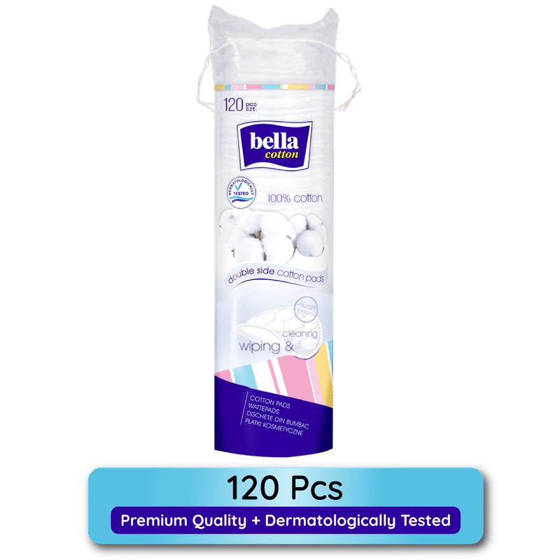 Buy Bella Cotton Pads, 100% Cotton, Double Sided, Makeup Removal, Nail ...