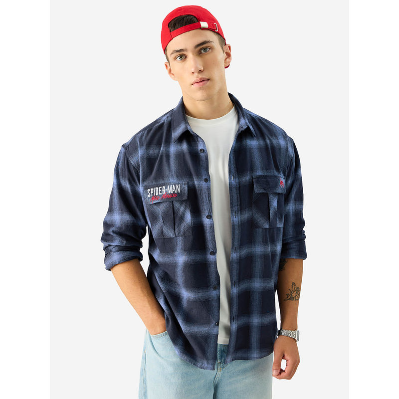 Buy The Souled Store Official Spider-Man: Plaid Power Men Utility Shirt ...