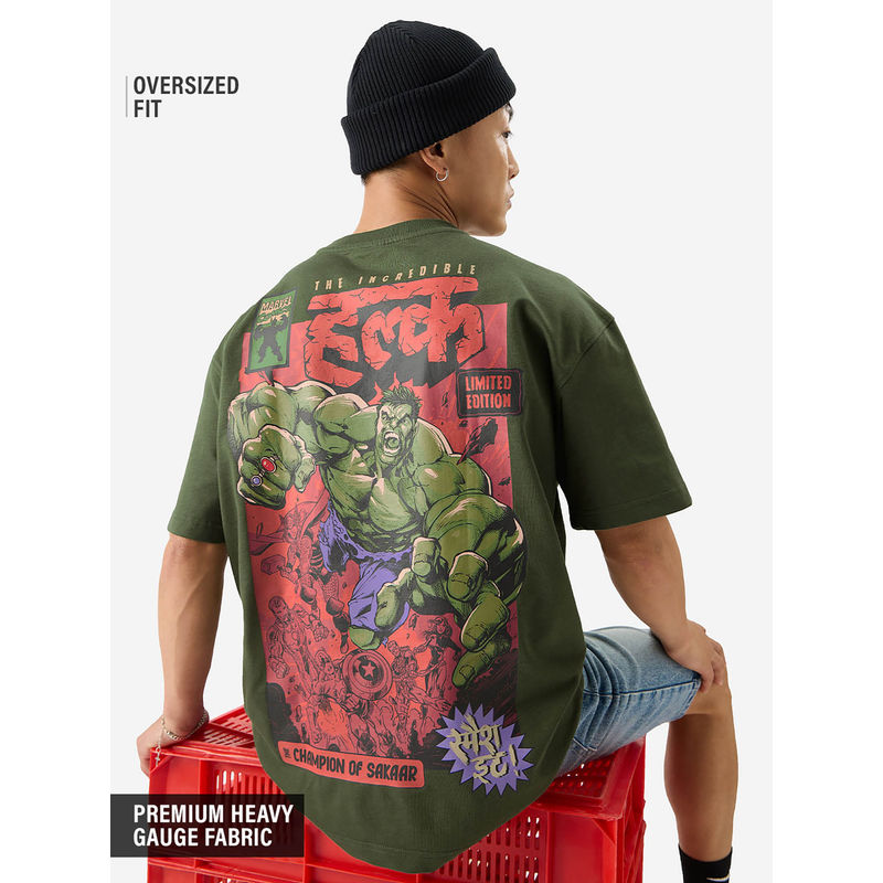 Buy The Souled Store Official Hulk: Desi Men Oversized T-Shirt Online