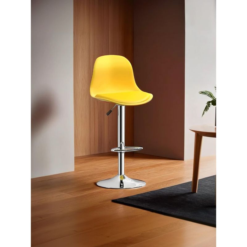 Buy Savya Home Curvy Yellow Bar Stool Online