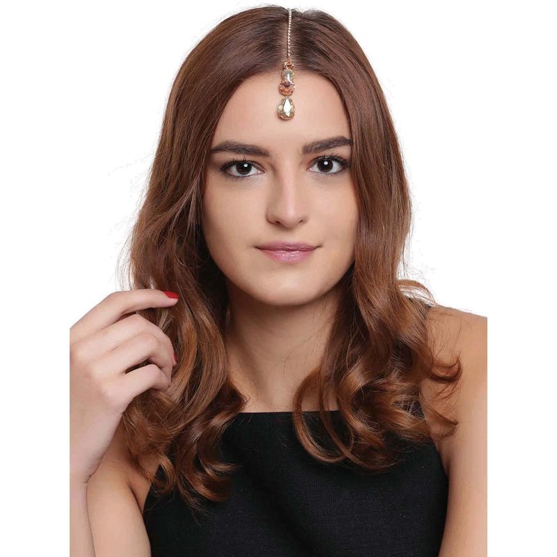 Hair Drama Co. Maang Teeka Rose Gold(One Size): Buy Hair Drama Co ...