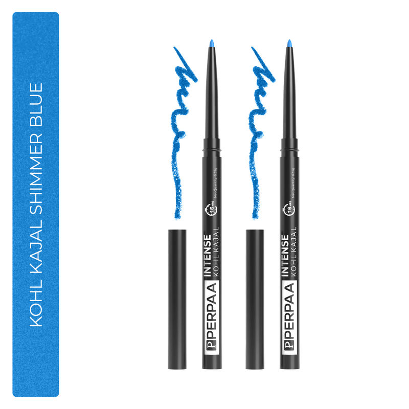 Buy PERPAA Longwear Highly Pigmented Metallic Blue Kohl Kajal Combo Online
