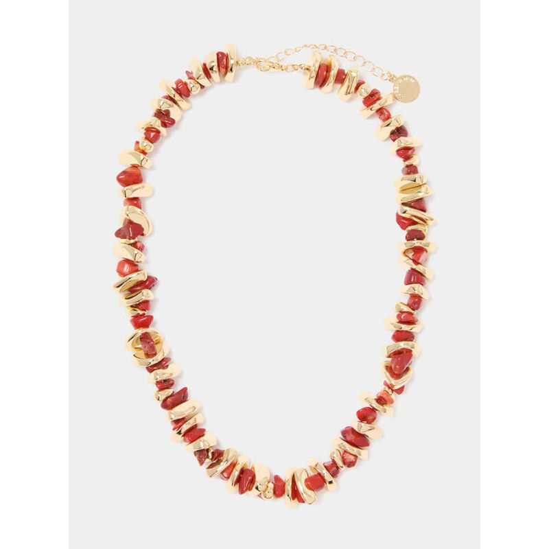 Buy Forever New Red Maven Metal and Stone Necklace Online