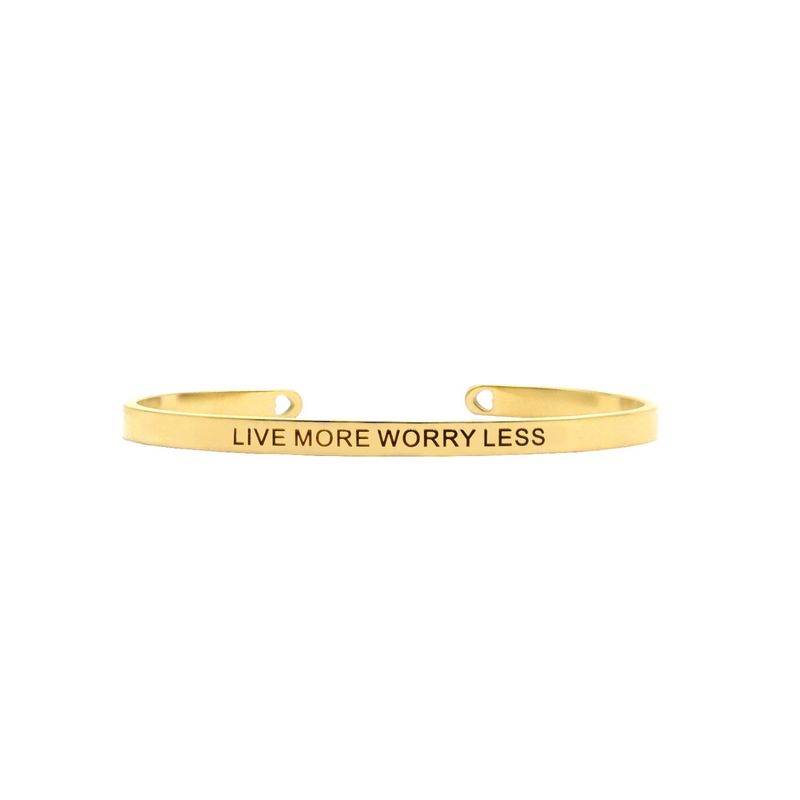 Buy Joker & Witch Live More, Worry Less Gold Mantra Band For Women Online