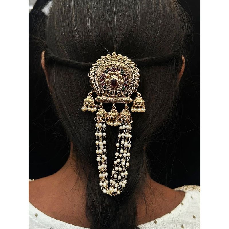 Buy GRIIHAM Multi-Color Gold Finish Guaranteed Quality Half Hair Temple ...