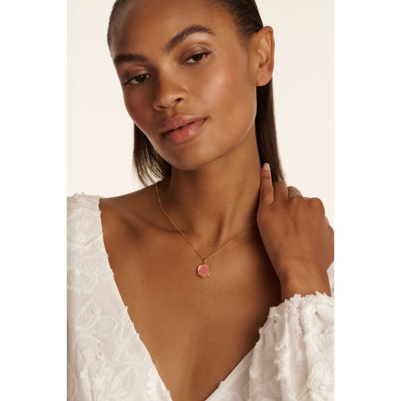 Buy Ted Baker Pink Monogram Coin Pendant Necklace Online