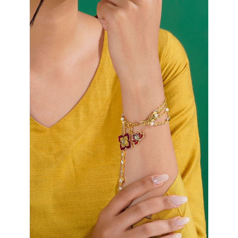 Buy Teejh Apna Adda Maroon Bracelet Online