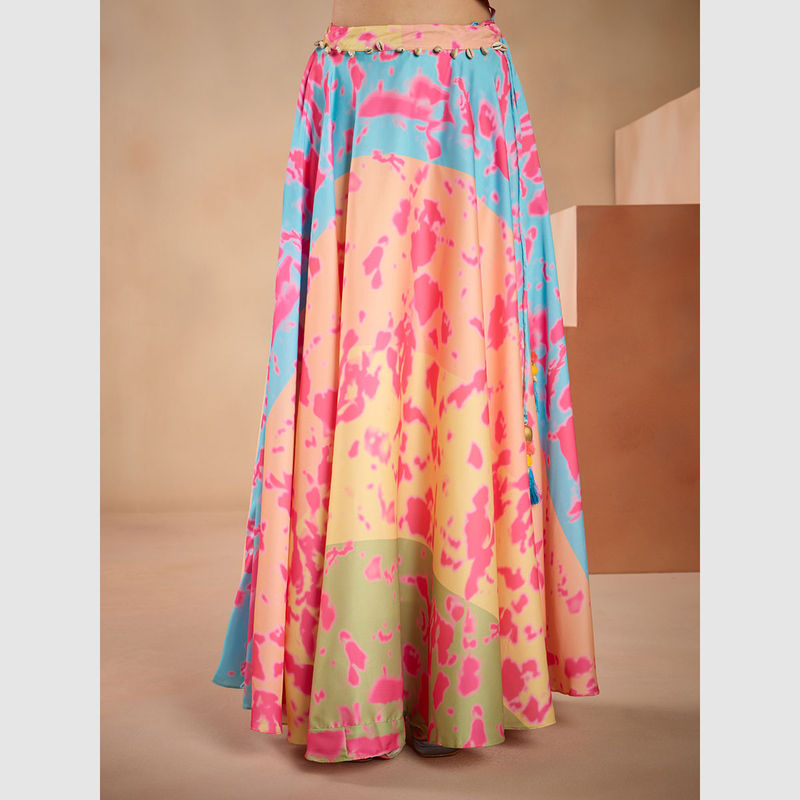 Buy Gajra Gang Rangeen Gypsy Peach Shibori Printed Skirts GGSRT07 Online