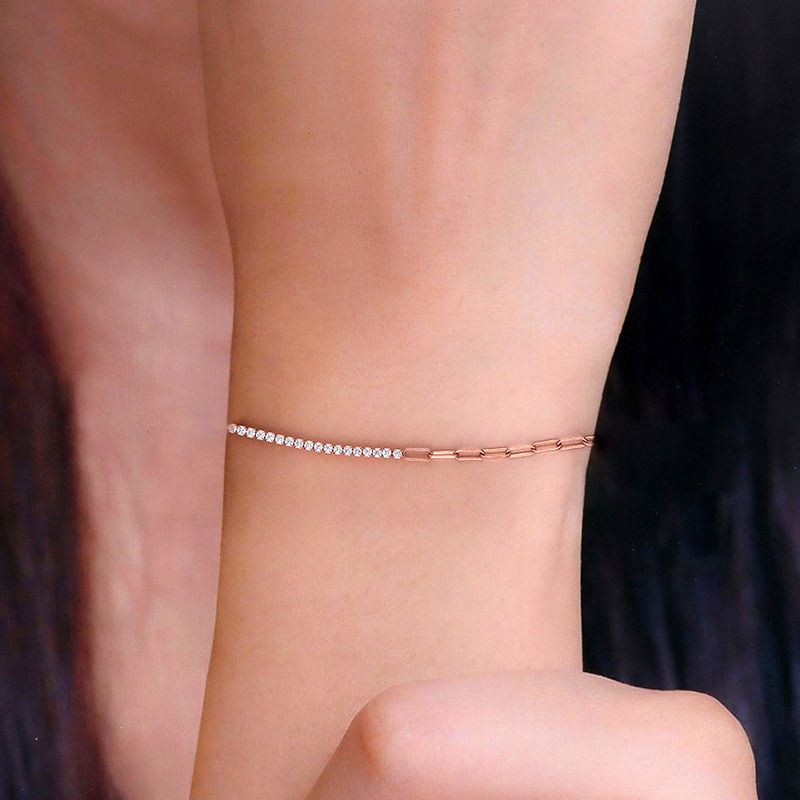 Buy Kai Jewel Sterling Silver Rose Gold Intertwined Chains And String ...