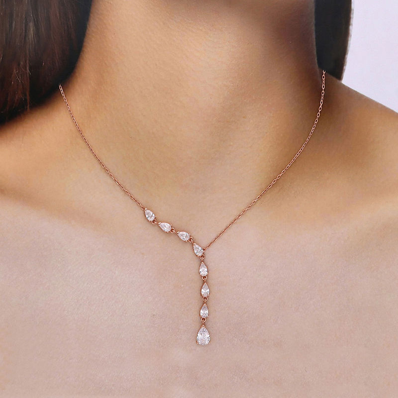 Buy Kai Jewel Sterling Silver Rose Gold Single Evil Eye Diamond Studded ...