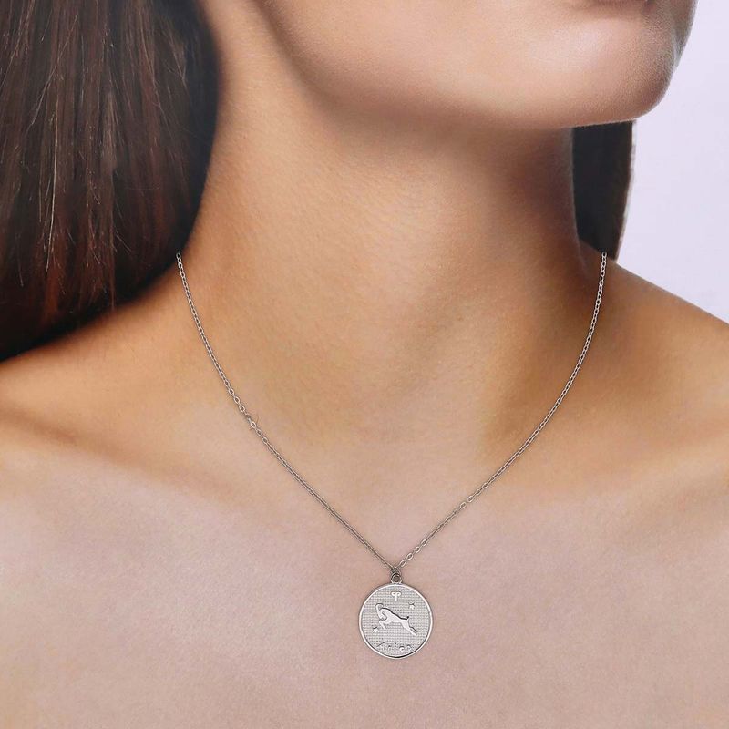 Buy Kai Jewel Sterling Silver Minimalistic Aries Zodiac Engraved Disc ...