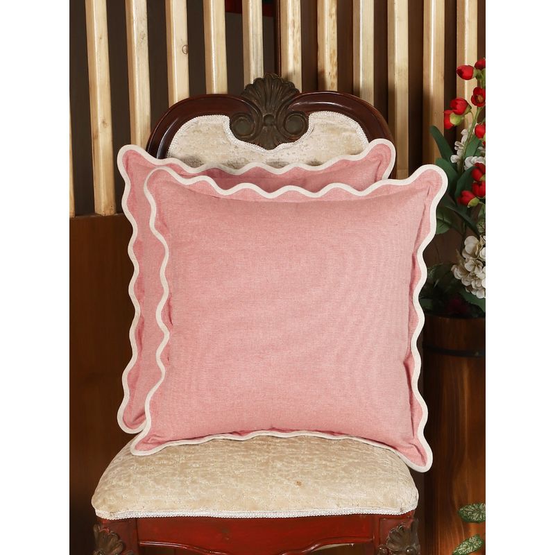Buy Sivya by Home Self Flange Cotton Cushion Covers Pack of 2 Online