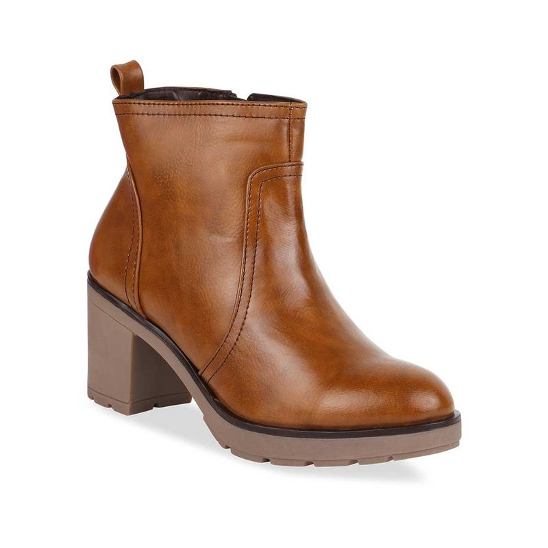 Buy ROCIA By Regal Tan Women Solid Heeled Boots Online