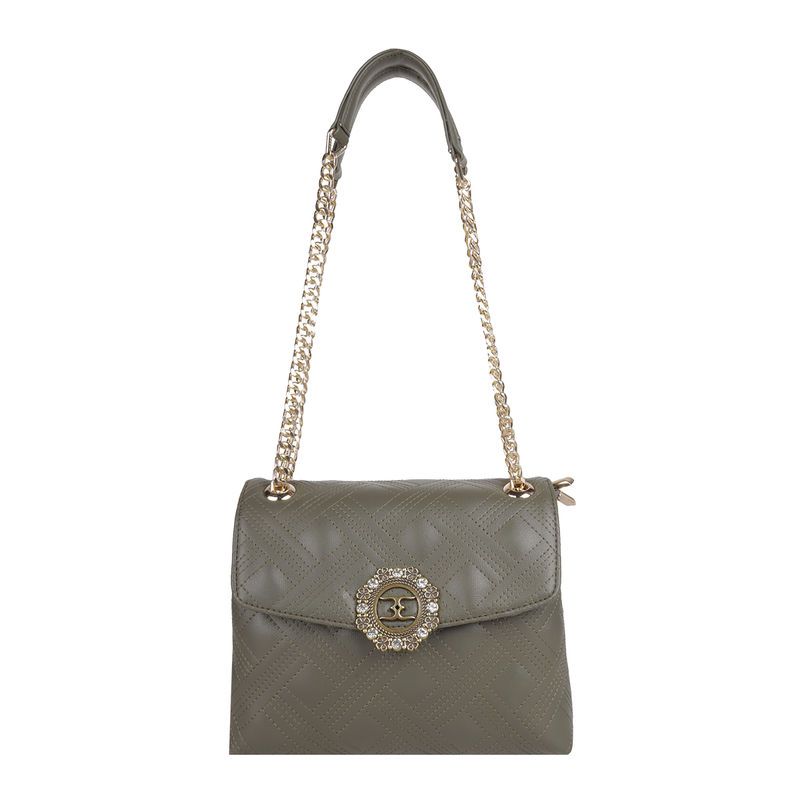 Buy ESBEDA Olive Color Quilted Chain Handbag For Women (M) Online