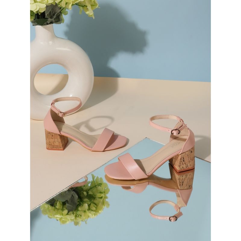 Buy Truffle Collection Pink Solid Heels Online