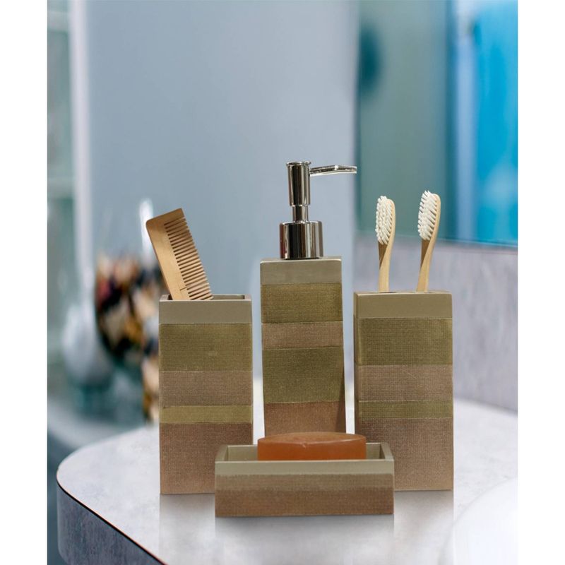 Shresmo Bathroom Set 4 Piece, Multi Color Polyresin Bath Set Collection ...