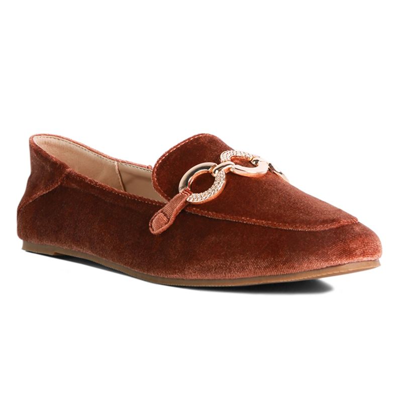 Buy London Rag Embellished Brown Loafers Online