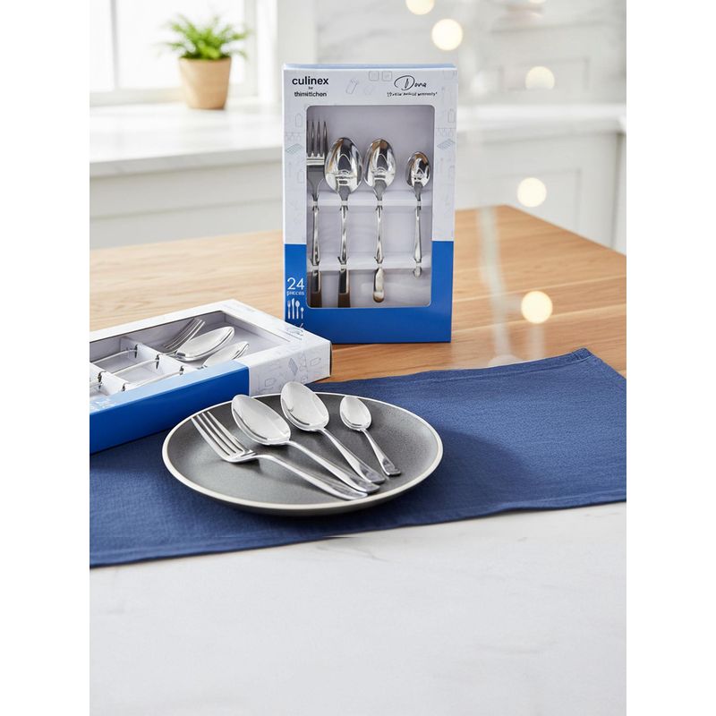 Buy Culinex by thinKitchen Dora 18/8 Stainless Steel 24-Piece Cutlery ...