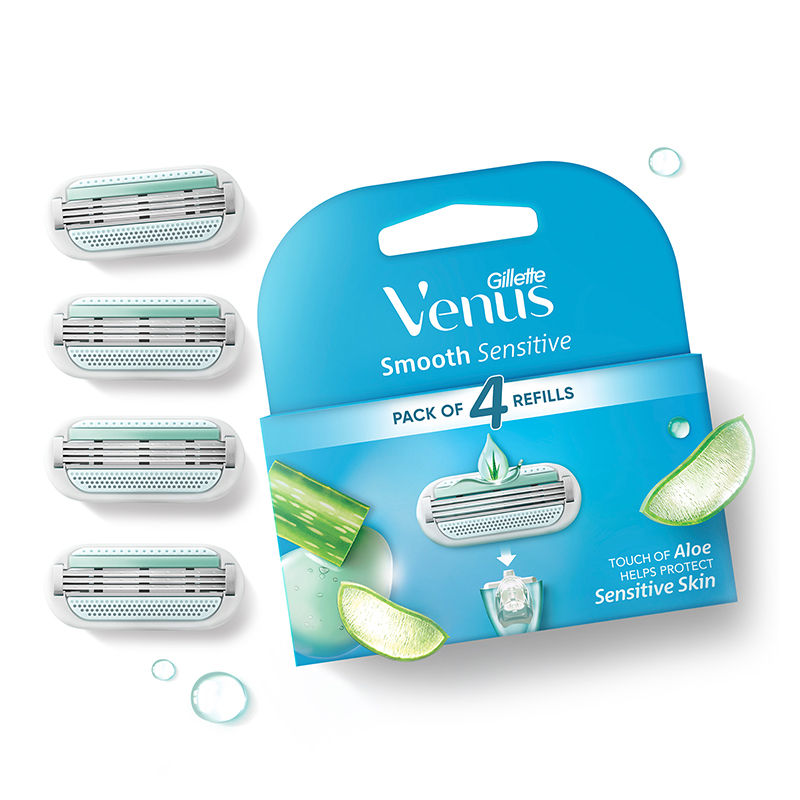 Buy Gillette Venus Smooth Women Hair Removal Razor Blades Aloe Vera ...