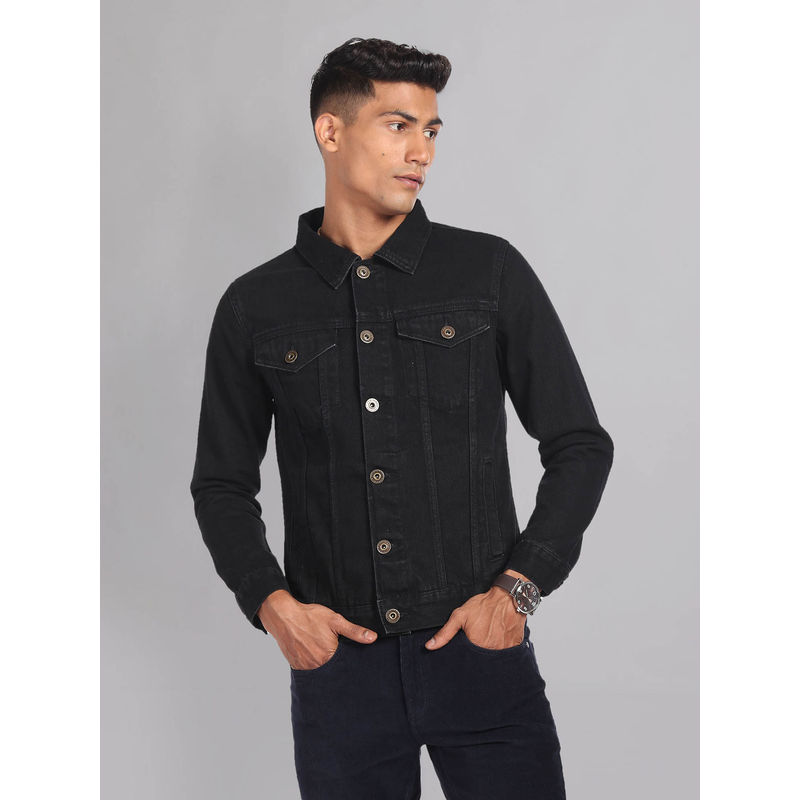 Buy AD By Arvind Pure Cotton Rinsed Denim Jacket Online