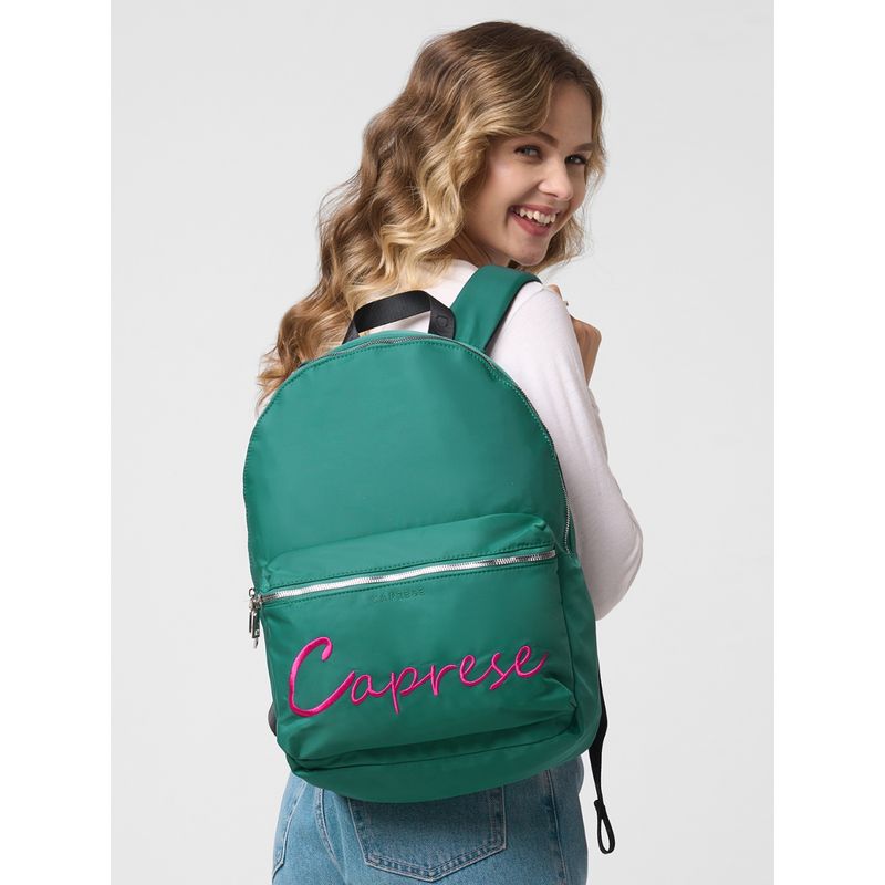 Buy Caprese Women Venus Green Backpack with Trolley Sleeve (L) Online