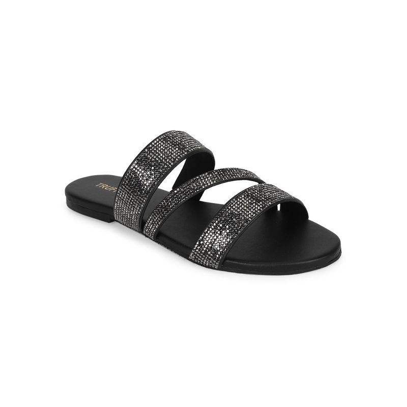 Truffle Collection Black Embellished Flats: Buy Truffle Collection ...
