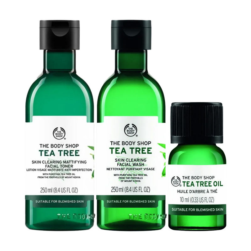 Buy The Body Shop Tea Tree Facial Wash, Toner & Oil Combo Online