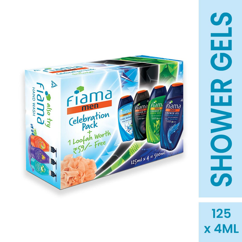 Buy Fiama Men Celebration Pack with 4 Unique Shower Gels + 1 Free ...