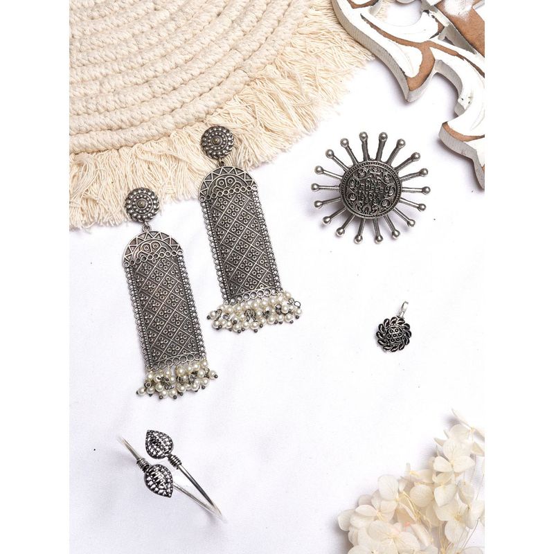Buy Teejh Mel Silver Oxidised Jewelry Gift Set Online