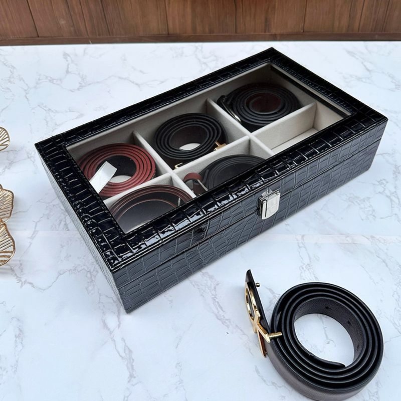 Buy La Trove Elegant 6 Slot Belt & Pocket Square Organiser Box With ...