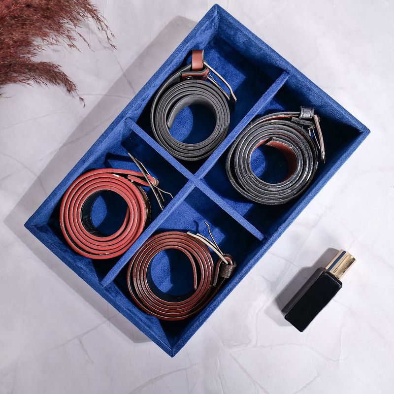 Buy La Trove Luxury Velvet 4 Slot Belt Tray Display Of Premium Big ...