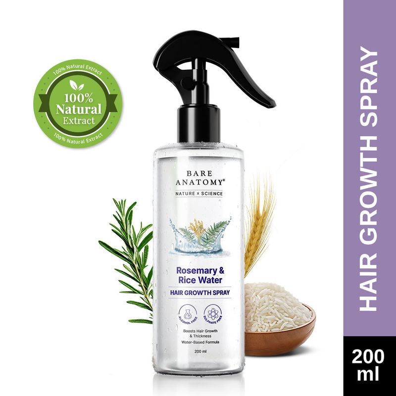 Buy Bare Anatomy Rosemary Water Spray for Hair Growth with Rice water ...
