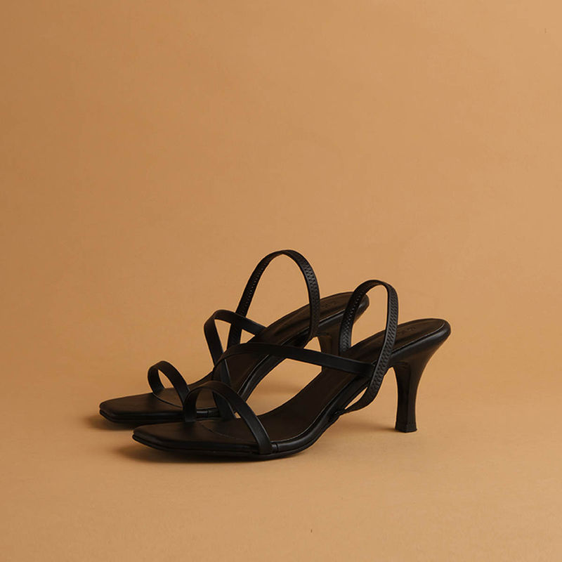 Buy Eridani Solid Black Aikaterini Heels Online