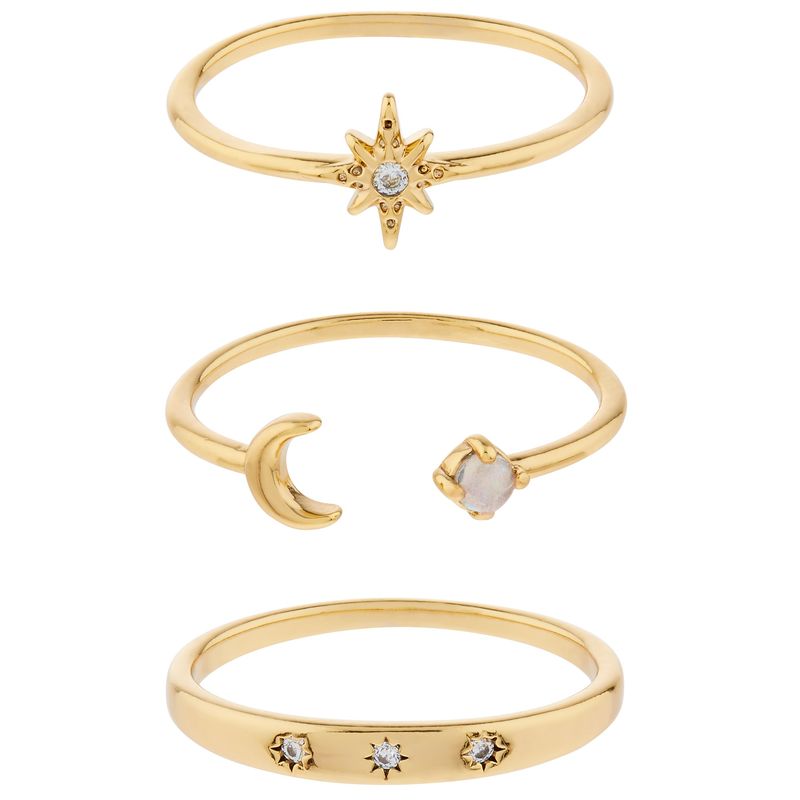 Buy Accessorize London Z 3X Celestial Ring Set (M) Online