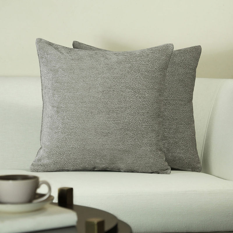 Buy GM Pebble Stone Color Jacquard 2 Pieces Cushion Covers Online