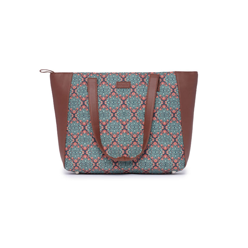 Buy Zouk Women Green Floral Printed Shoulder Tote Bag Online