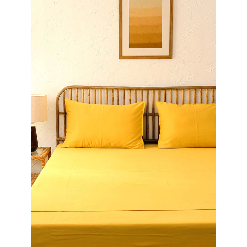Buy House This Bed Sheet Set Pambu Yellow Set of 3 Online