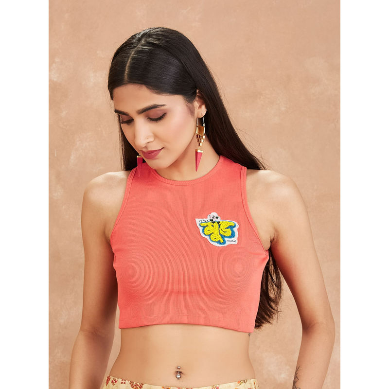Buy Gajra Gang Pataka Kudi Orange Slogan Badge Tank Top GGTOP07 Online