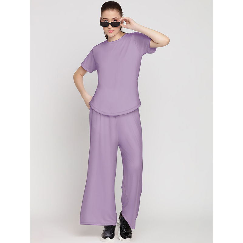 Buy Wear Jukebox Harmony Pant & Tee for Women Lavender (Set of 2) Online