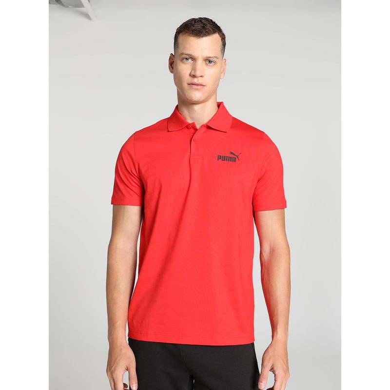 Buy Puma Essentials Jersey Polo Men's Red T-Shirt Online