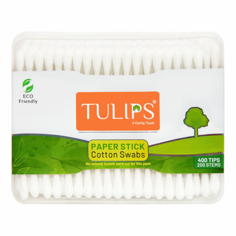 Buy Tulips Cotton Ear Buds/ Swabs with White Paper Stick Box (200/ 400 ...