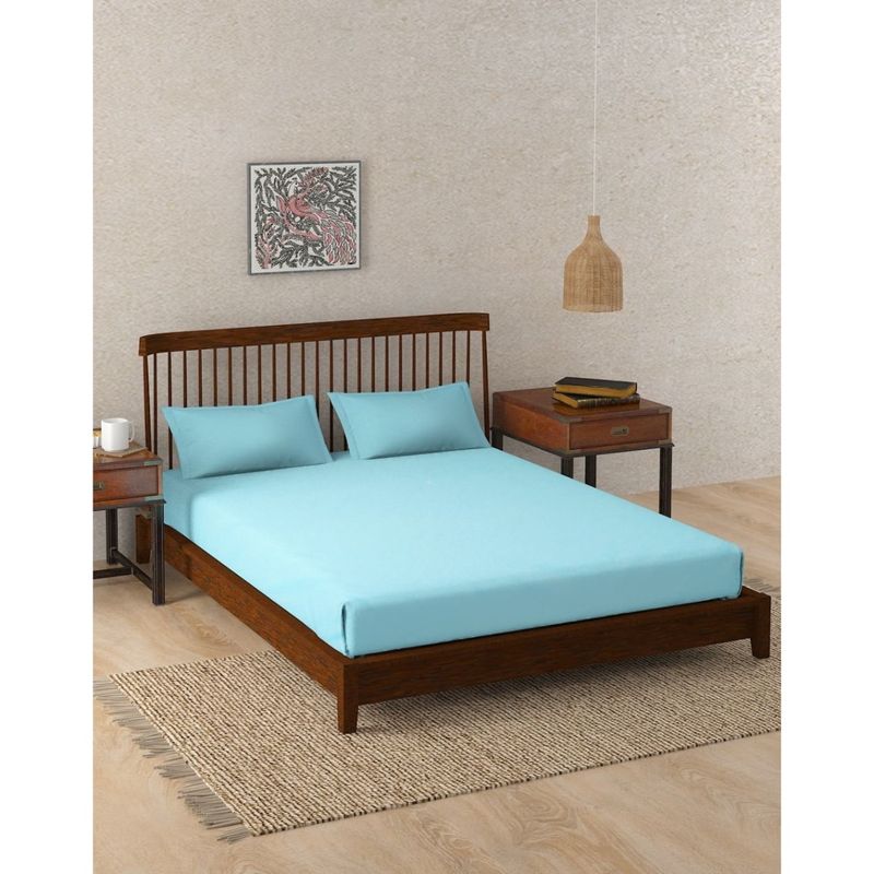 Buy Fabindia Rihan Cotton Woven Bedsheet with Pillow Covers Online