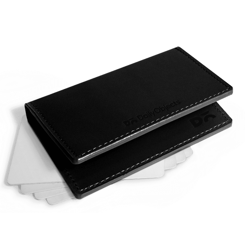 Buy DailyObjects Black Genuine Leather Business Visiting Card Wallet Online