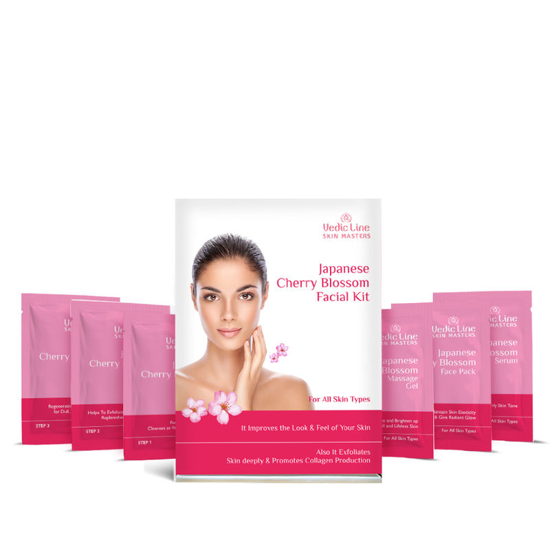 Buy Vedic Line Japanese Cherry Blossom Facial Kit - 6 Pcs Online