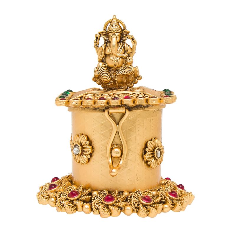 Buy Azai by Nykaa Fashion Ethnic Gold & Multi-Color Ganpati Kum Kum Box ...