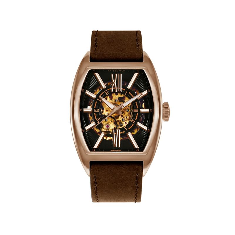 Buy Aries Gold Infinum Cruiser Automatic 21 Jewels Rectangle Skeleton ...