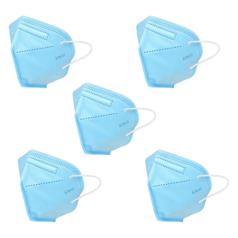 OOMPH Pack Of 5 Kn95/n95 Anti-pollution Reusable 5 Layer Mask- Blue ...