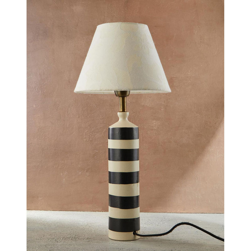 Buy Fabindia White Tanuka Ceramic Table Lamp Without Shade Online